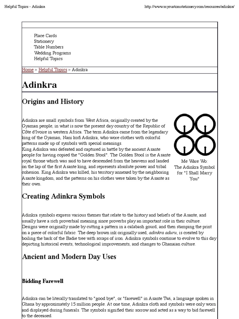 Adinkra | PDF | Religion And Belief