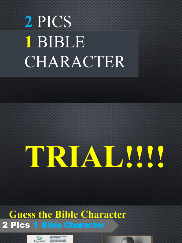 Bible Character Guessing Game | PDF