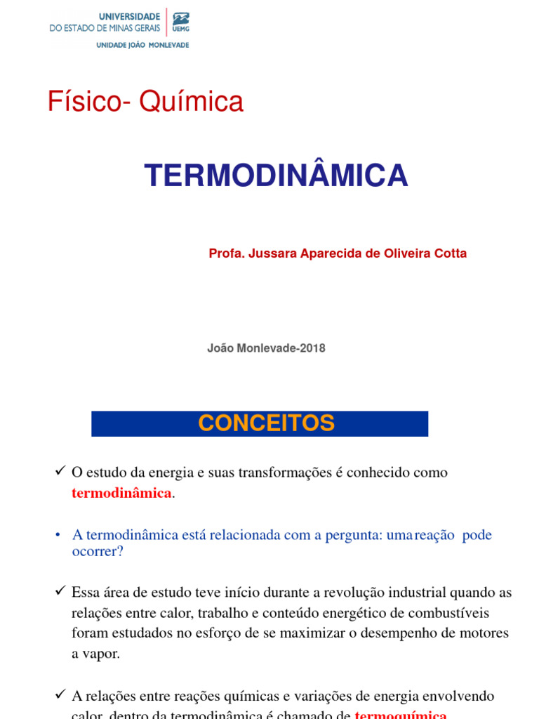 Aula 10 - Termodinâmica | PDF | Entalpia | Calor