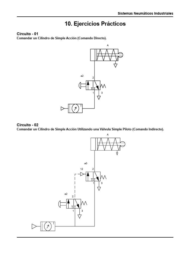 Ejercicios Practicos Neumatica | PDF | Presión | Neumática