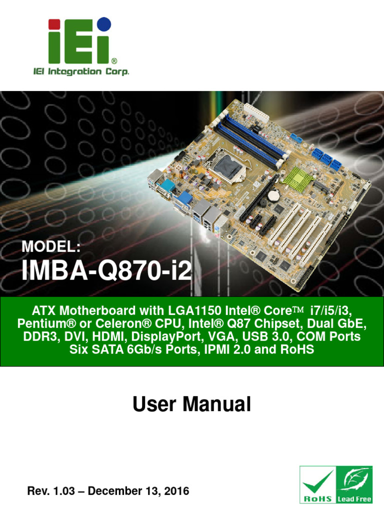 Imba-Q870-I2 - Umn - v1 - 03 2 | PDF | Bios | Usb