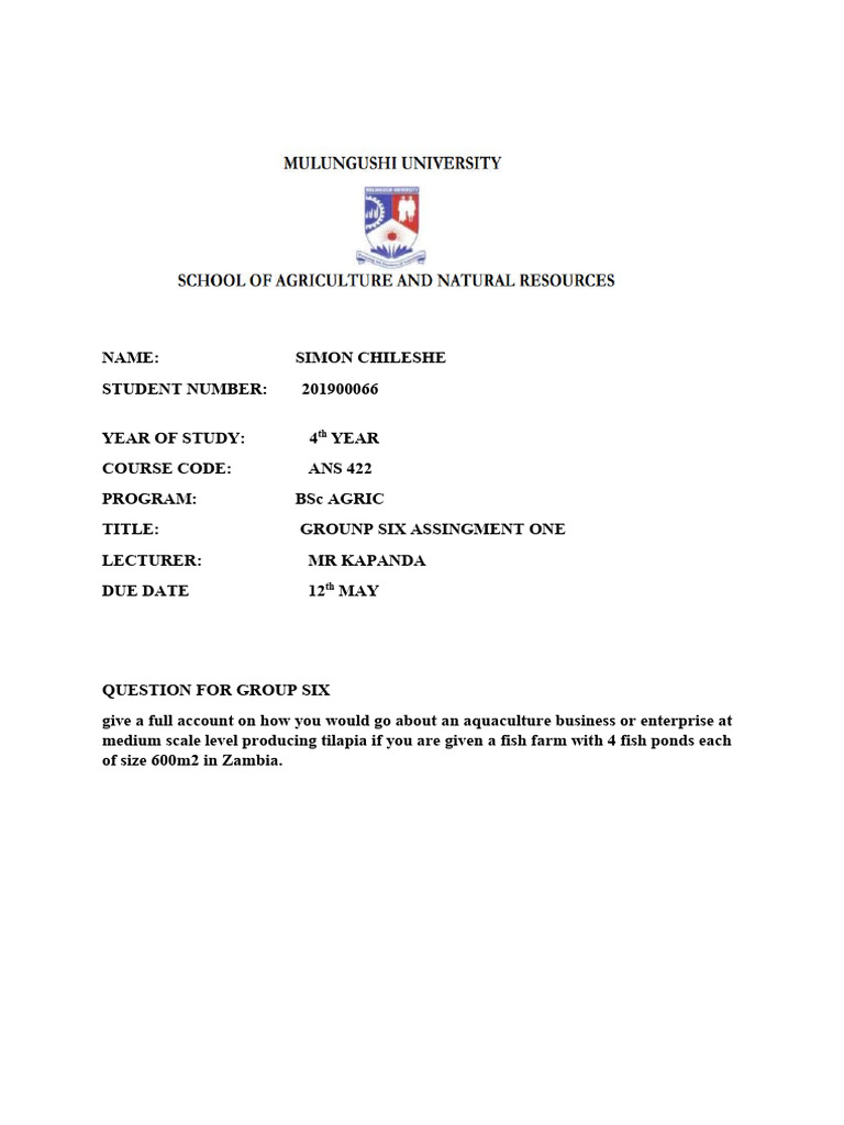 Simon Group Assignment | PDF | Soil | Aquaculture