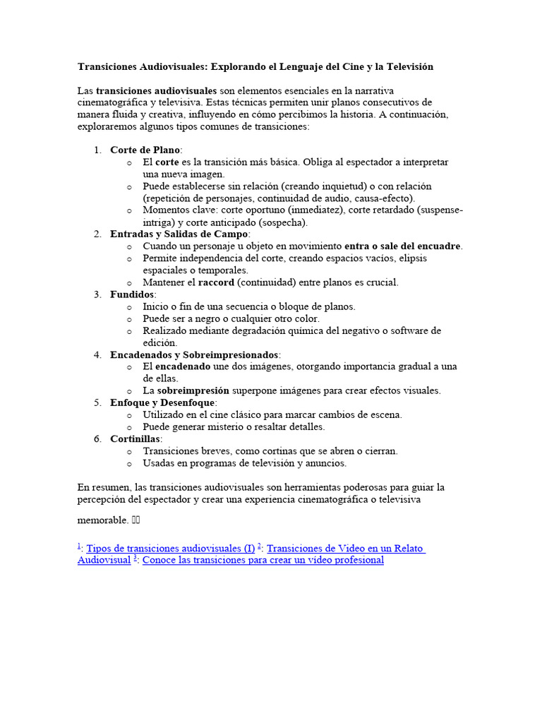 Transiciones Audiovisuales | PDF