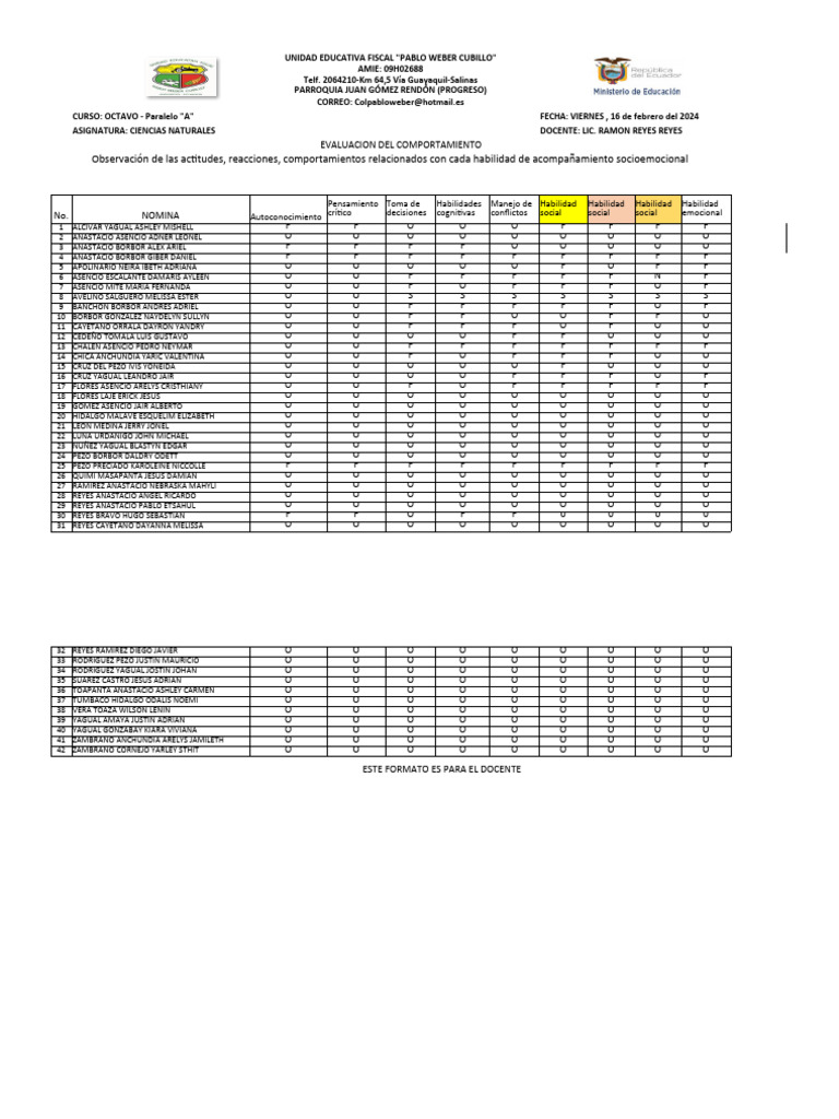 Ficha Observacion 1 Ramon | PDF