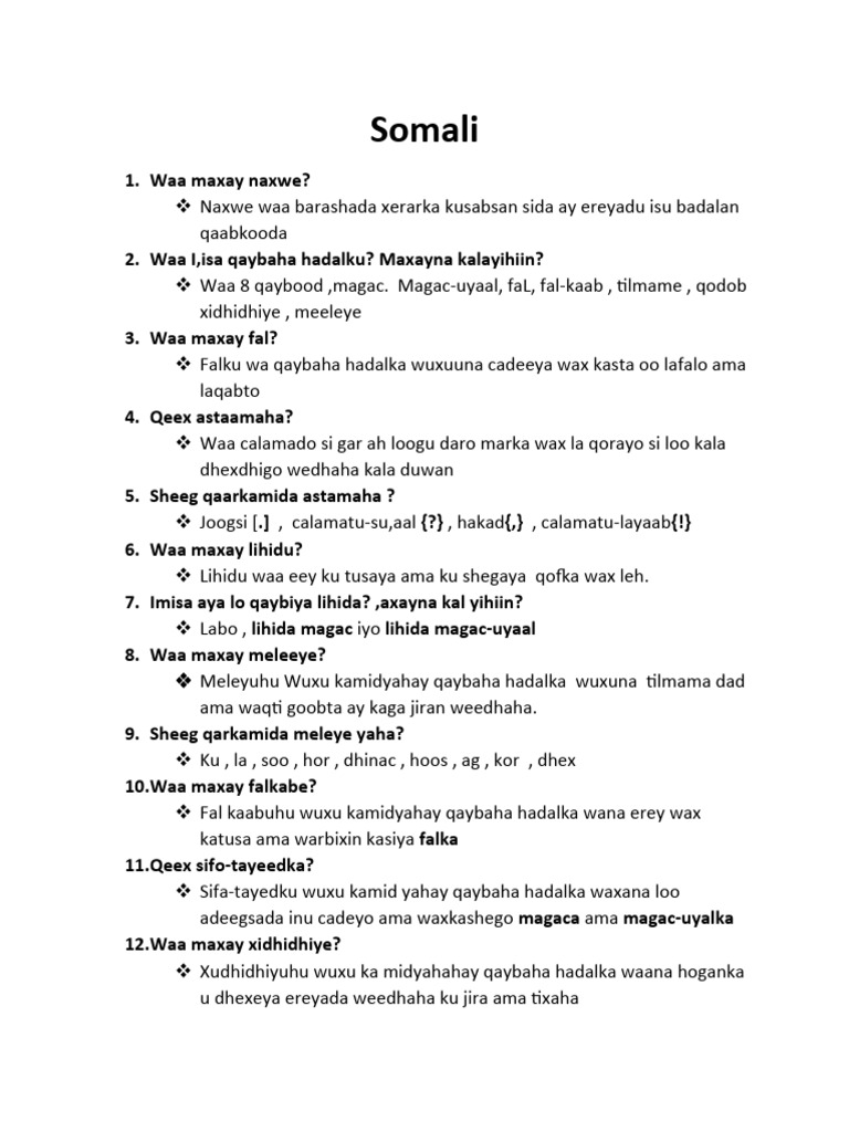 Somali | PDF