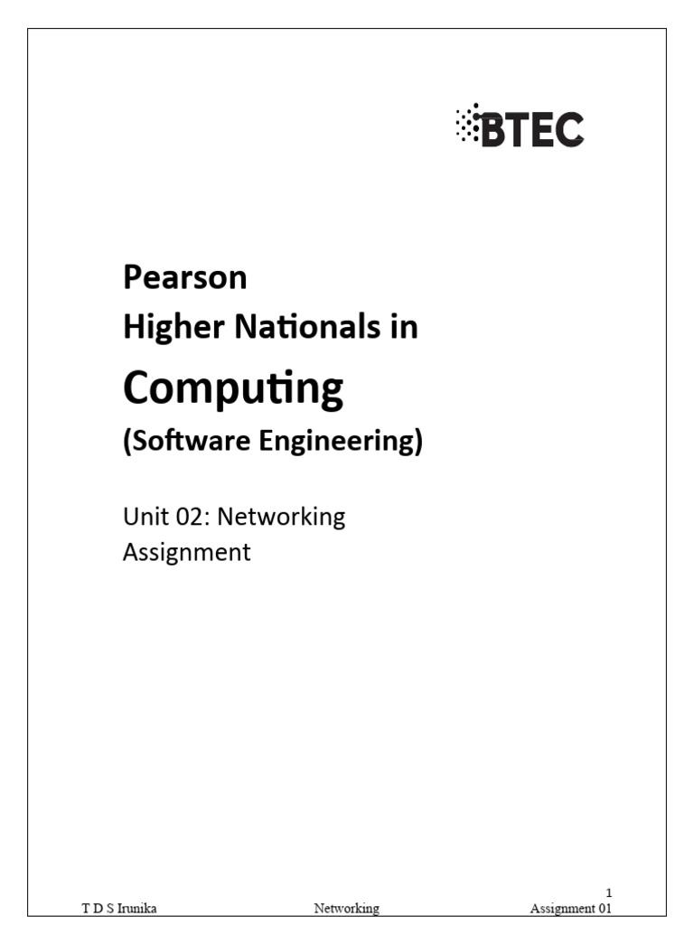 Pearson BTec - Networking | PDF | Computer Network | Network Topology