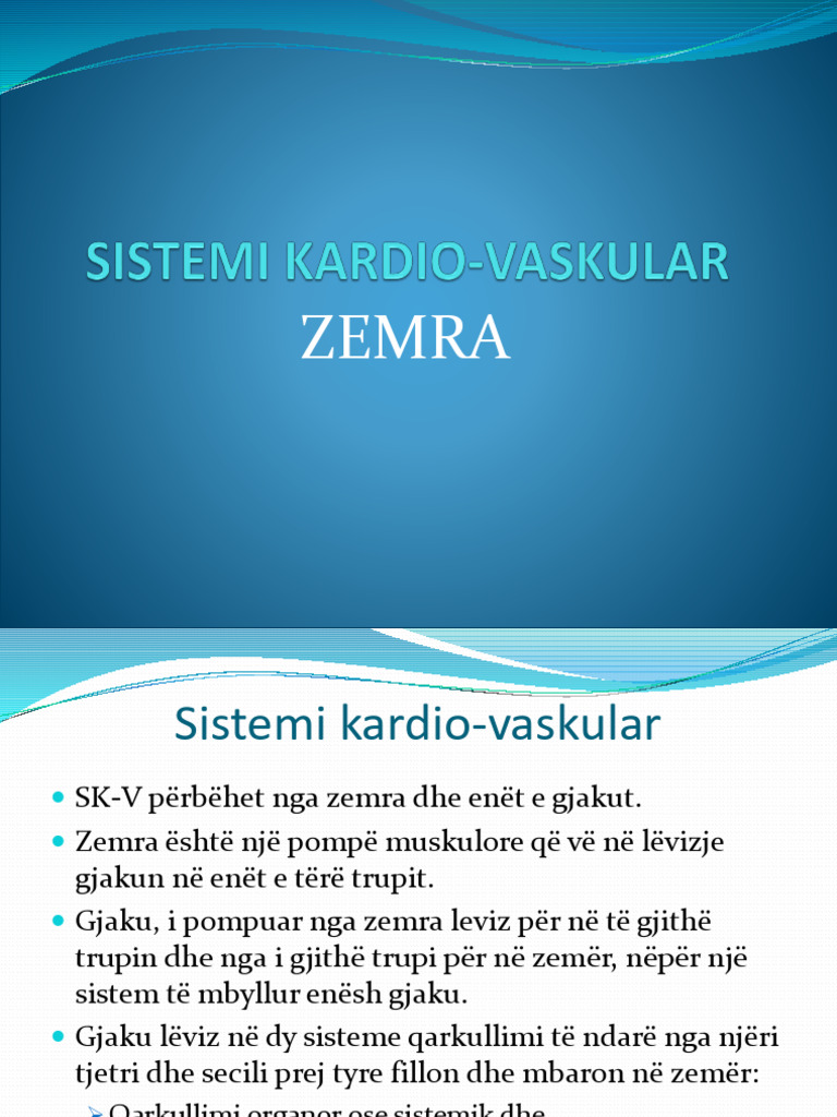 Leksion 18,19,20 Sistemi Kardio Vaskular Zemra | PDF