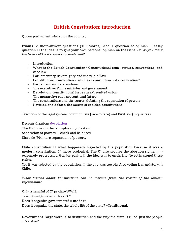 British Constitution | PDF