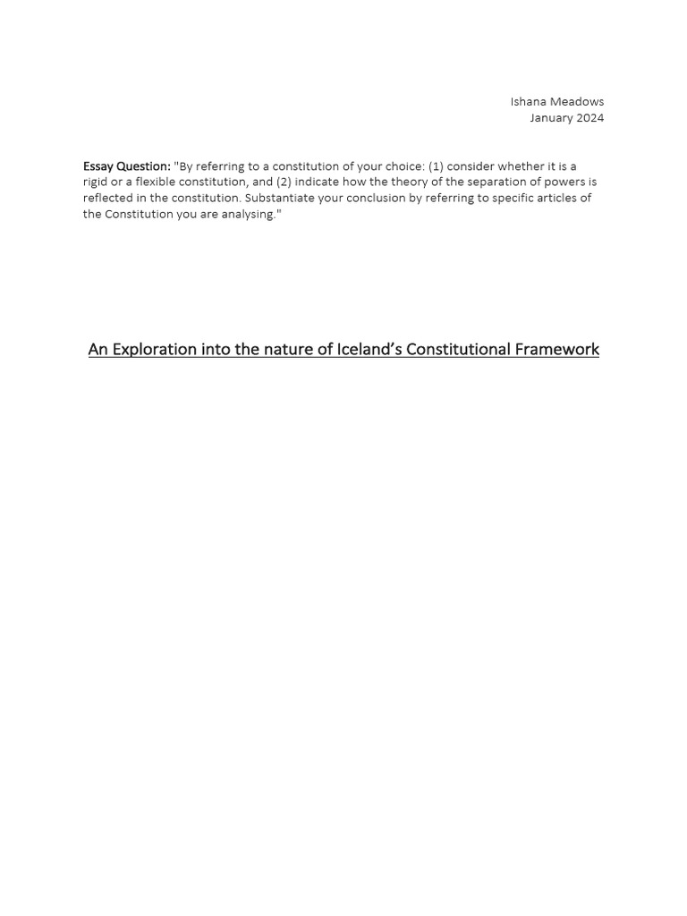 An Exploration Into The Nature of Iceland's Constitutional Framework ...