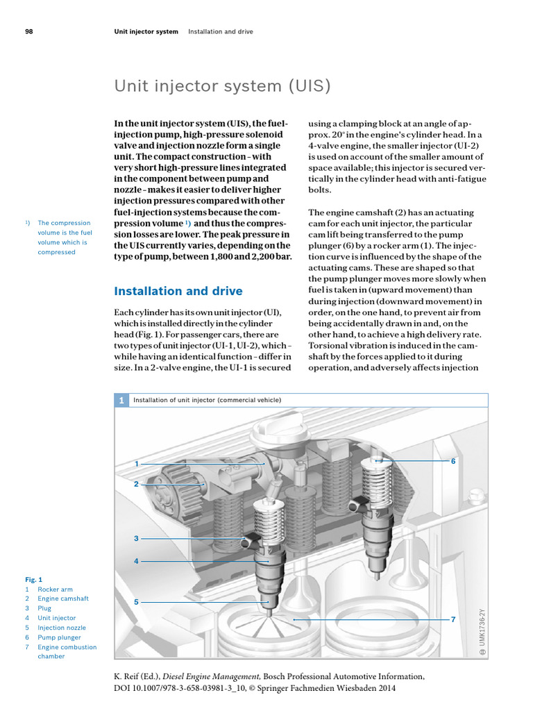 Unit Injector System (UIS) : Installation and Drive | PDF | Fuel Injection | Rotating Machines
