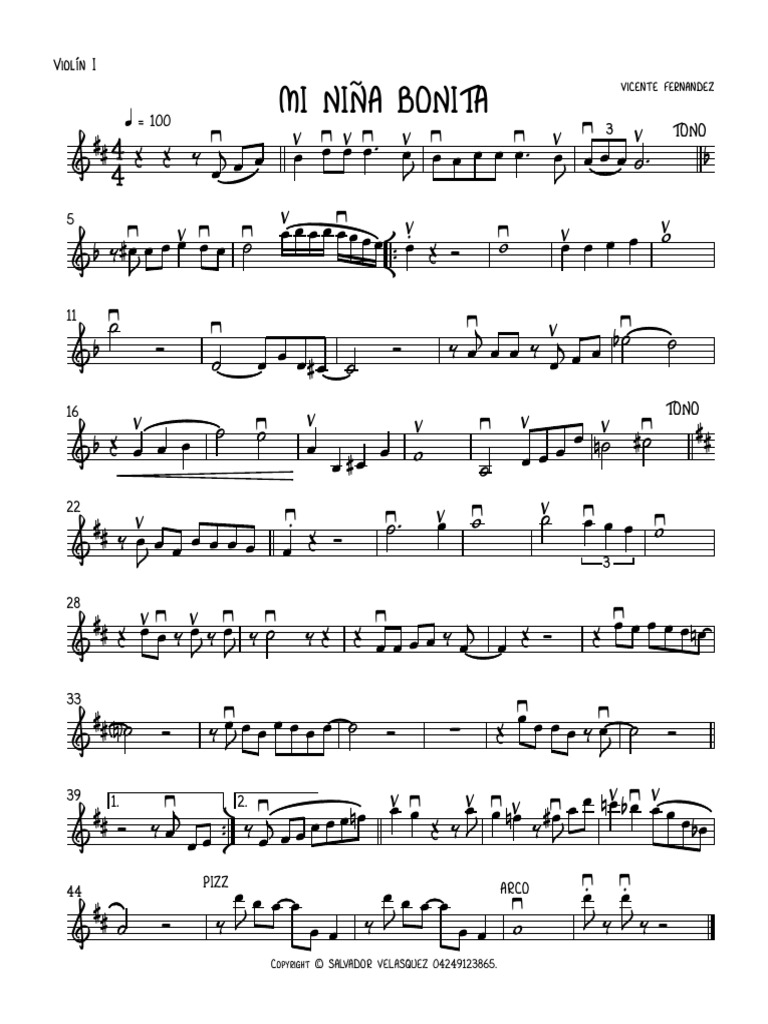 MI NIÑA BONITA - Violín I - 123737 | PDF