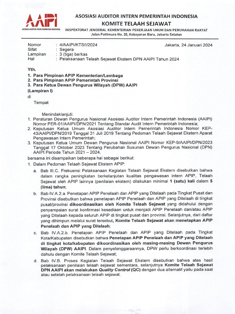 4 Aaipi Kts I 2024 Pelaksanaan Tse DPN Aaipi Tahun 2024 - R | PDF