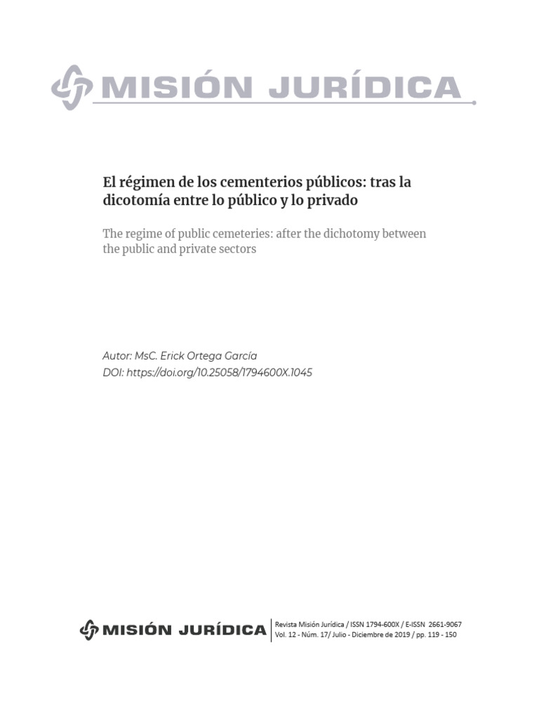 A5 17 El Regimen de Los Cementerios Publicos Tras La Dicotomia Entre Lo Publico y Lo Privado ...