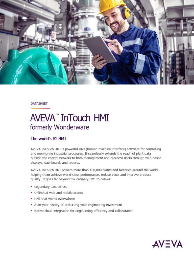 Datasheet AVEVA InTouchHMI 23-12 | PDF | User Interface | Cloud Computing