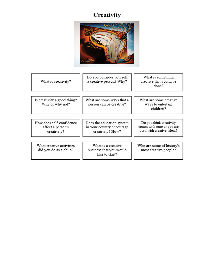 Creativity Questions Conversation Topics Dialogs - 143053 | PDF