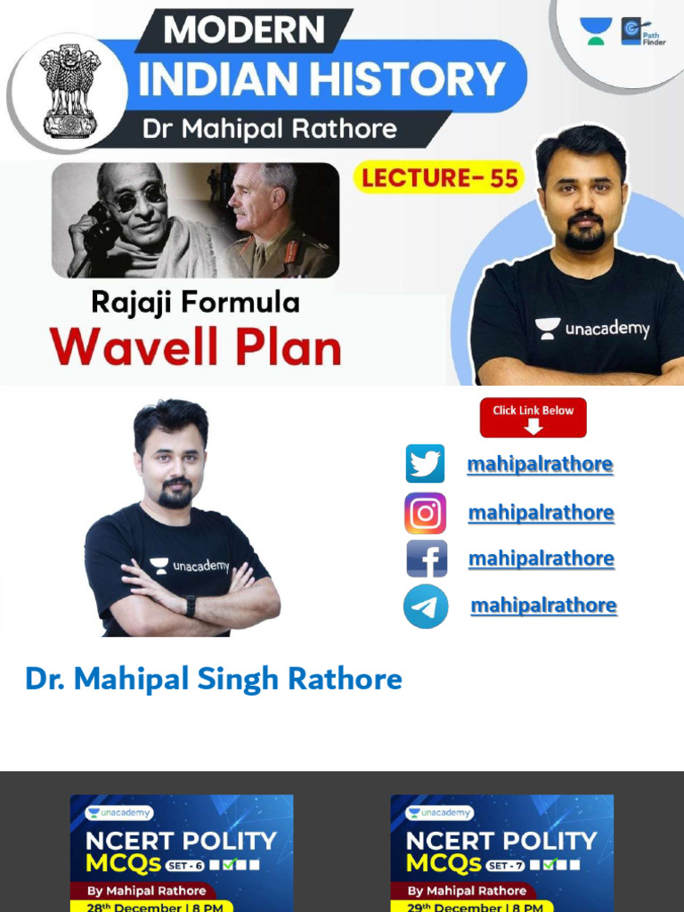 L55 Modern History Rajaji Formula Gandhi Jinnah Talks Wavell Plan PDF