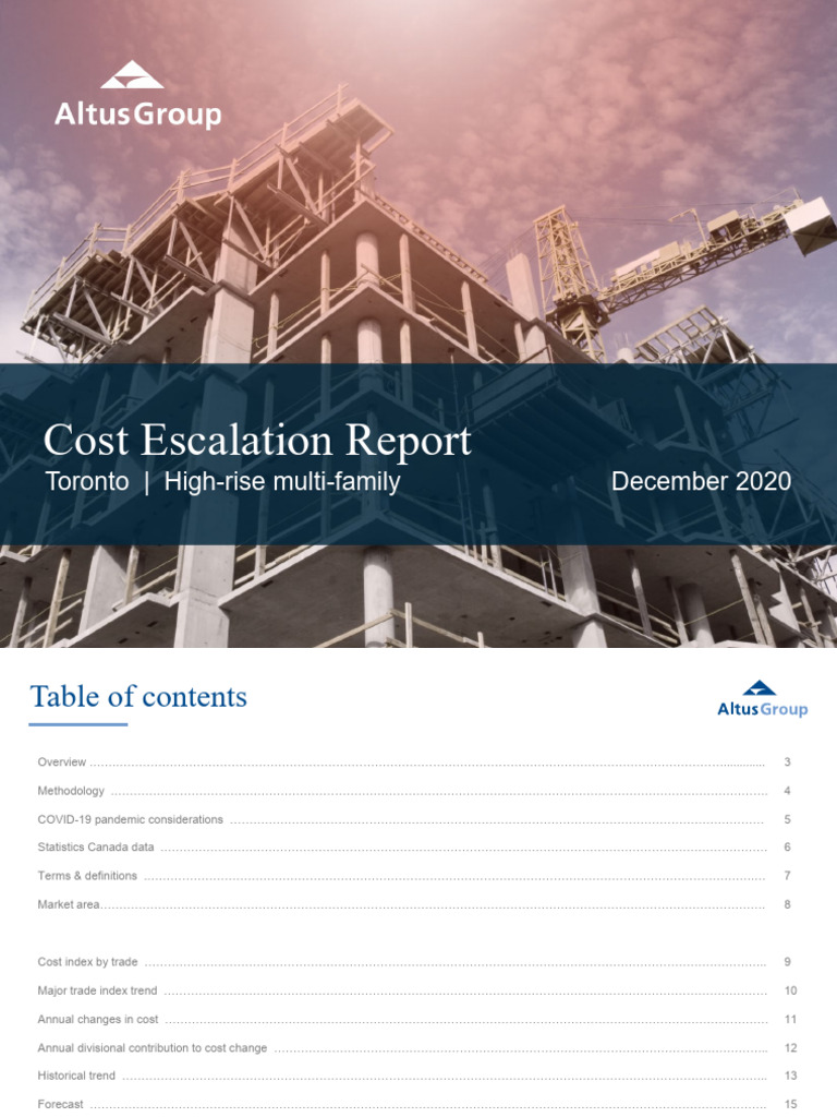 Toronto High-Rise Cost Escalation Report | PDF | Index (Economics ...
