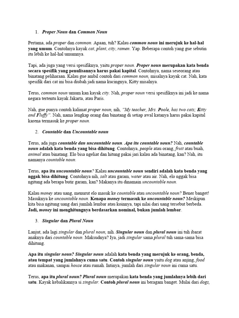 Proper Noun Dan Common Noun | PDF