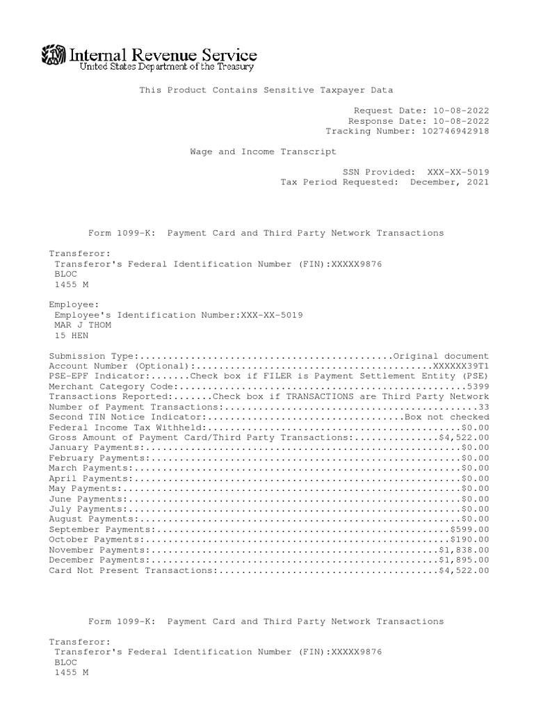 Taxpayer Wage and Income Summary | PDF | 401(K) | Social Security ...