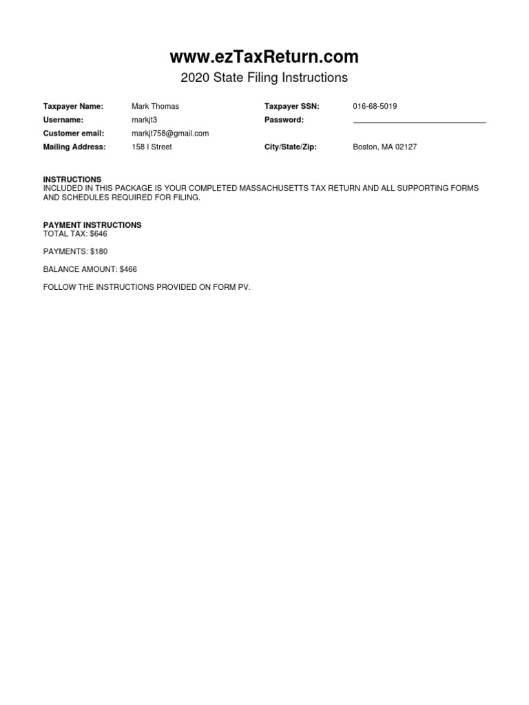 Ma Tax Return | PDF | Income Tax | Capital Gain