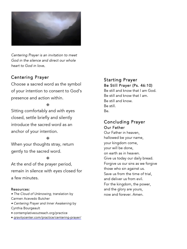 Centering Prayer Guidelines | PDF