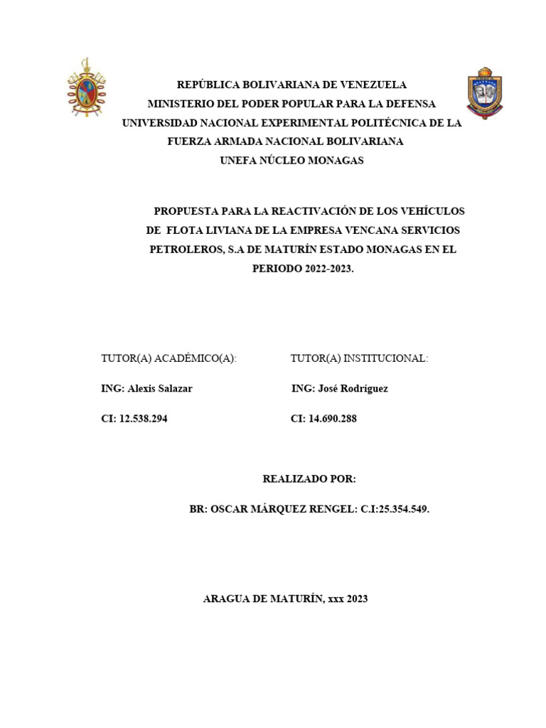 Informe de Pasantia - Oscar Marquez | PDF | Business | Presupuesto