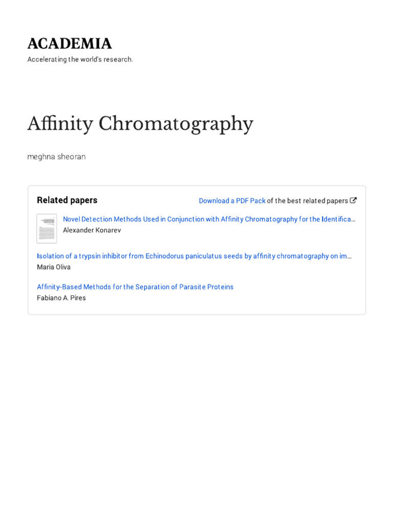 Affinity Chromatography | PDF