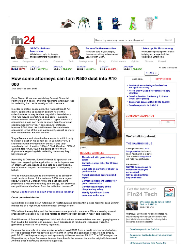 How Some Attorneys Can Turn R500 Debt Into R10 000 - Fin24 | PDF ...