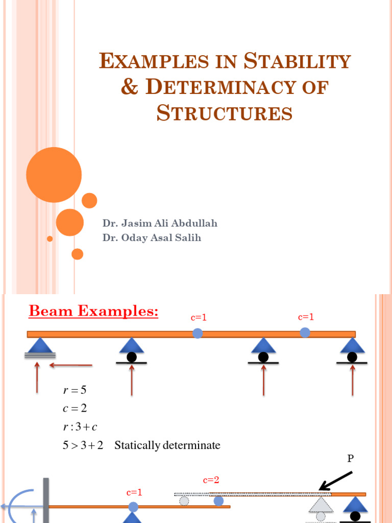 Examples in Stability & Determinacy of Structures | PDF | Truss | Mechanics