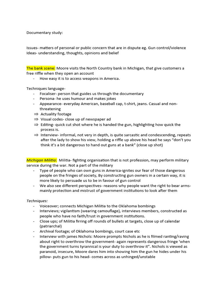 Documentary Study - Bowling For Columbine | PDF | September 11 Attacks ...