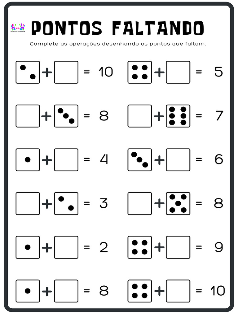 Complete As Operações Desenhando Os Pontos Que Faltam Andreiatorquato | PDF