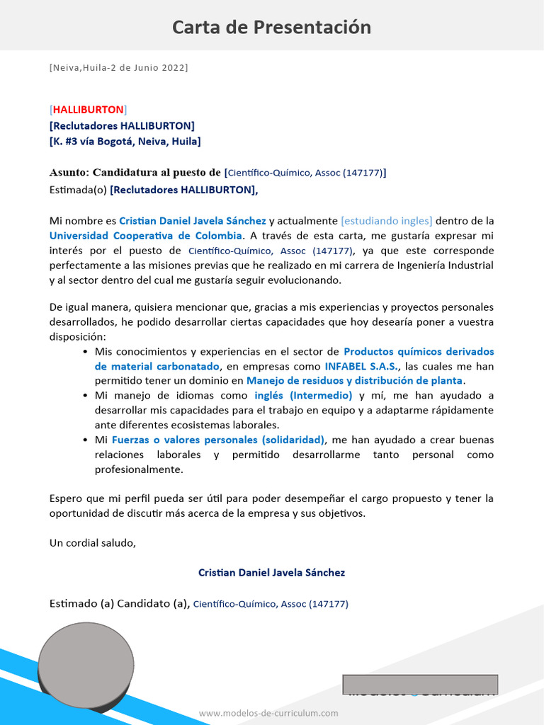 2-carta-de-presentacion-para-trabajo | PDF