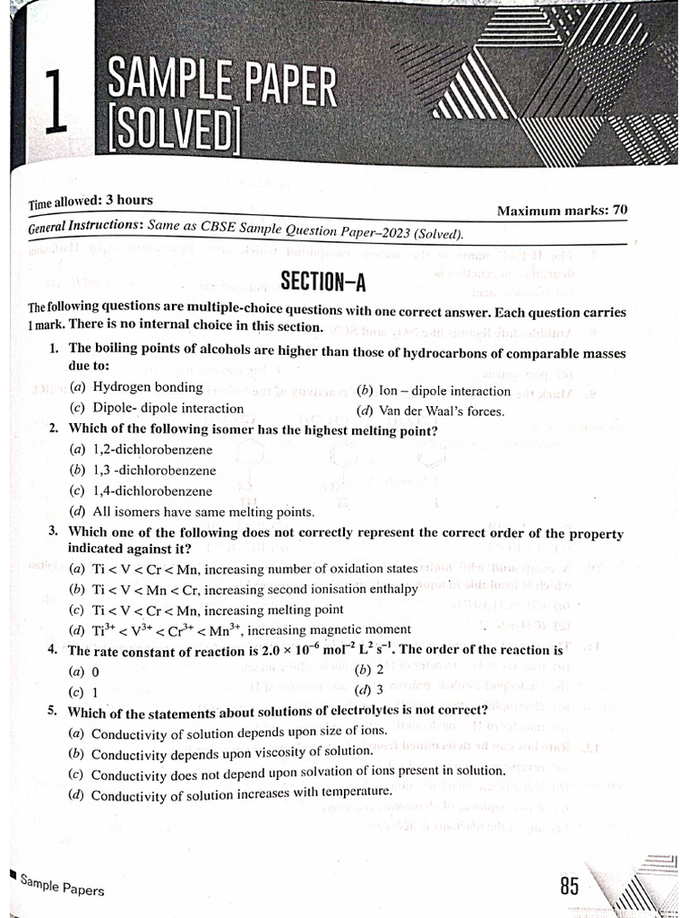 Sample Paper 1 | PDF
