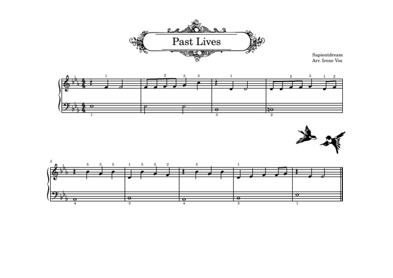 Sheet Music for "Past Lives" | PDF