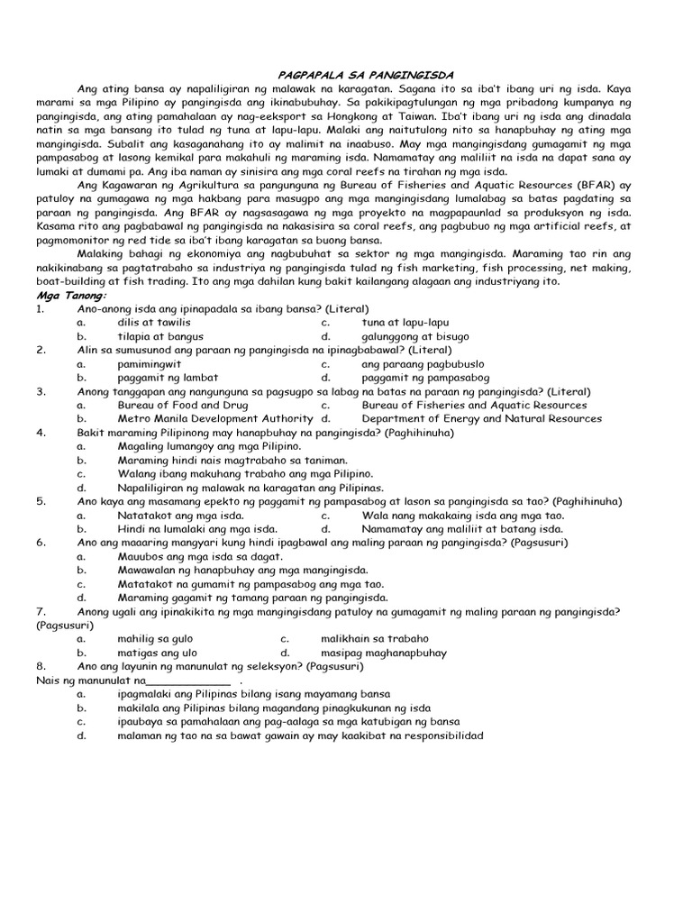 Filipino Reading Materials | PDF