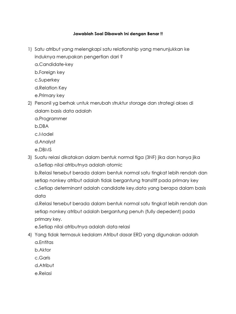 Tugas Basis Data Relasional | PDF | Metode & Bahan Ajar