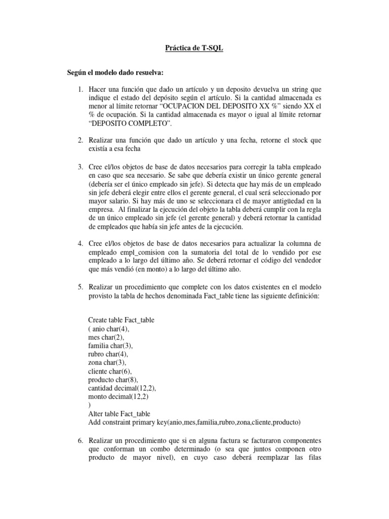 Optimización de T-SQL para Gestión de Inventario y Empleados | PDF | Bases de datos | Factura
