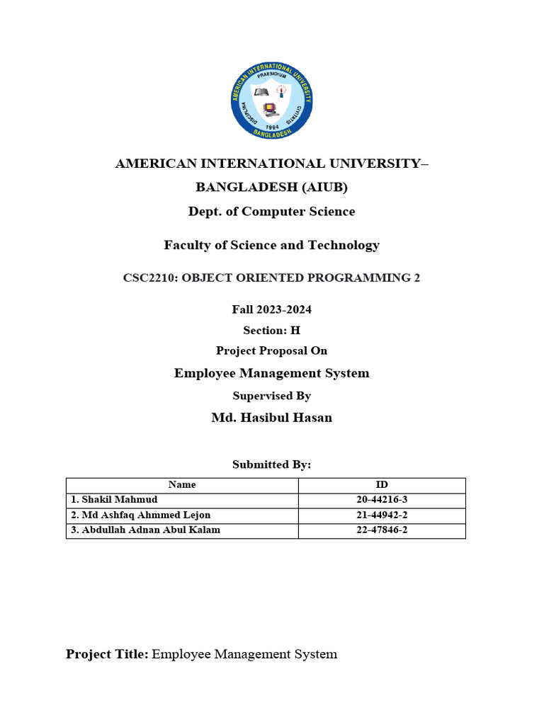OOP2 Dummy Project Proposal | PDF