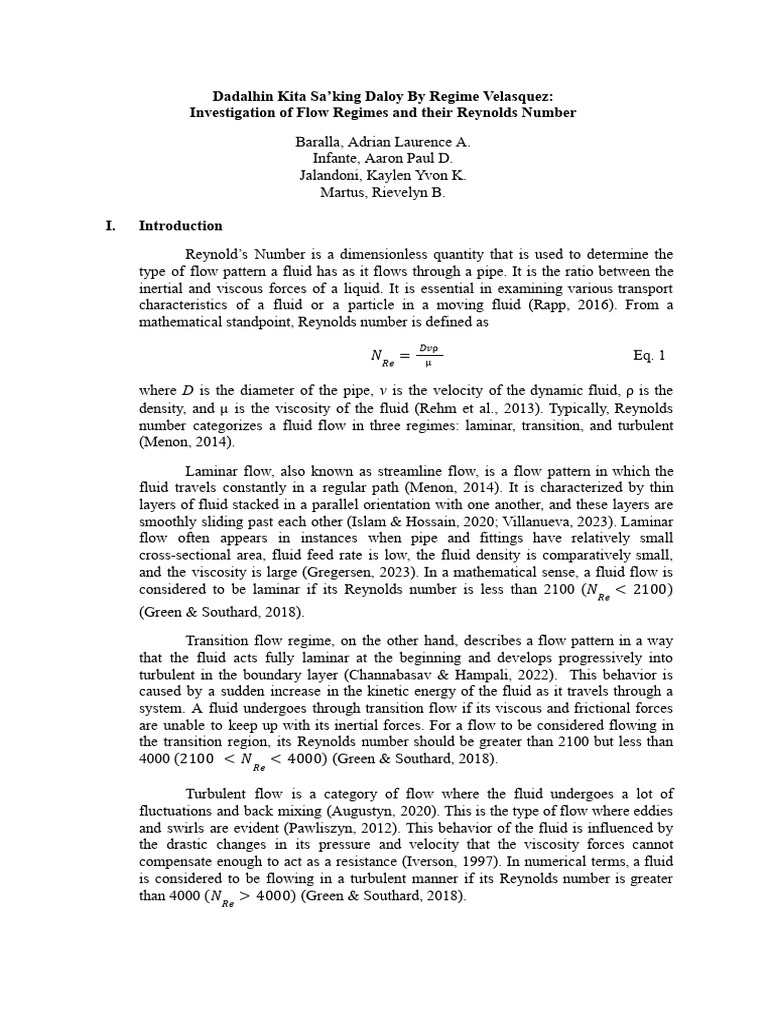 Investigating Fluid Flow Regimes | PDF | Reynolds Number | Fluid Dynamics