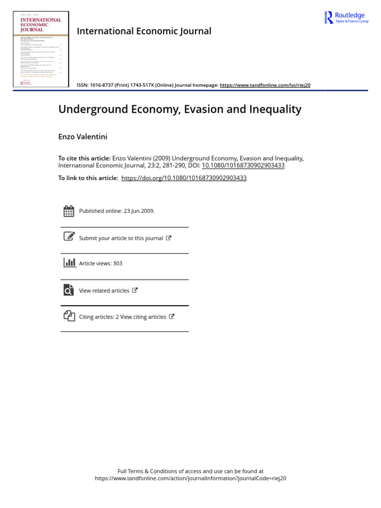 Underground Economy Evasion and Inequality | PDF | Economic Inequality | Discrimination & Race ...