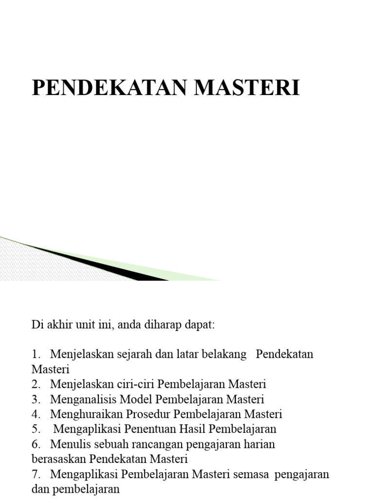 Pendekatan Masteri | PDF