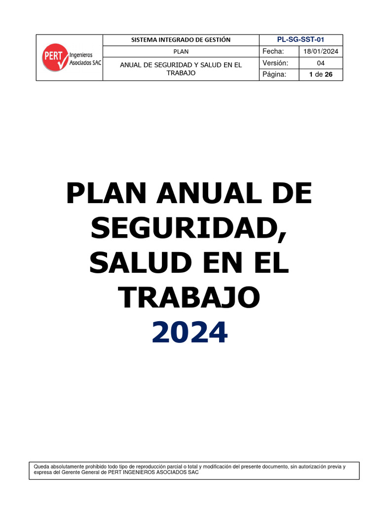 PL-SG-SST-01 v4 Plan Anual de Seguridad y Salud en El Trabajo | PDF | Seguridad y salud ...