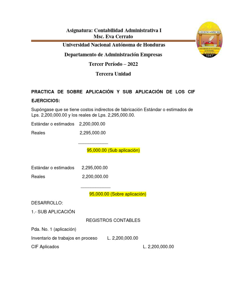 Ejercicios de CIF: Sub y Sobre Aplicación | PDF