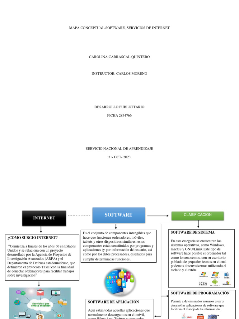 MAPA CONCEPTUAL SOFTWARE E INTERNET | PDF | Internet | Software de la aplicacion