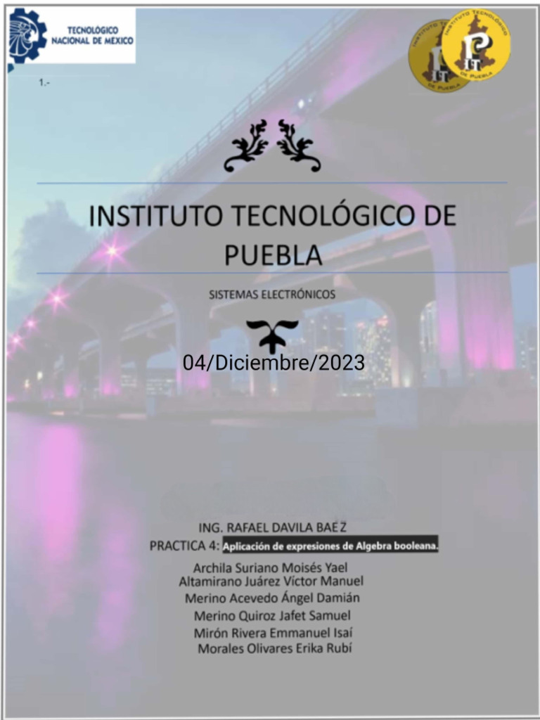 P4 1 | PDF | Red eléctrica | Álgebra de Boole