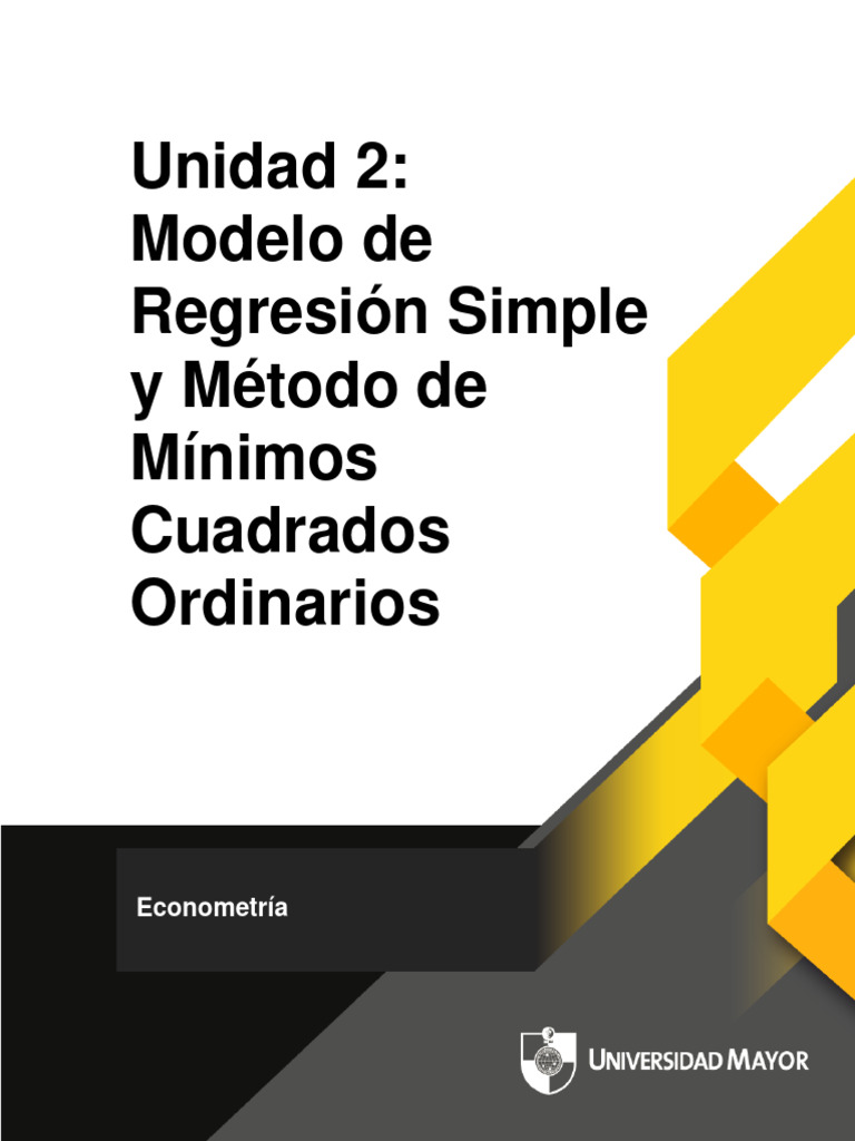 Contenido Activador Unidad 2 Econometría | PDF | Análisis de regresión | Mínimos cuadrados ...