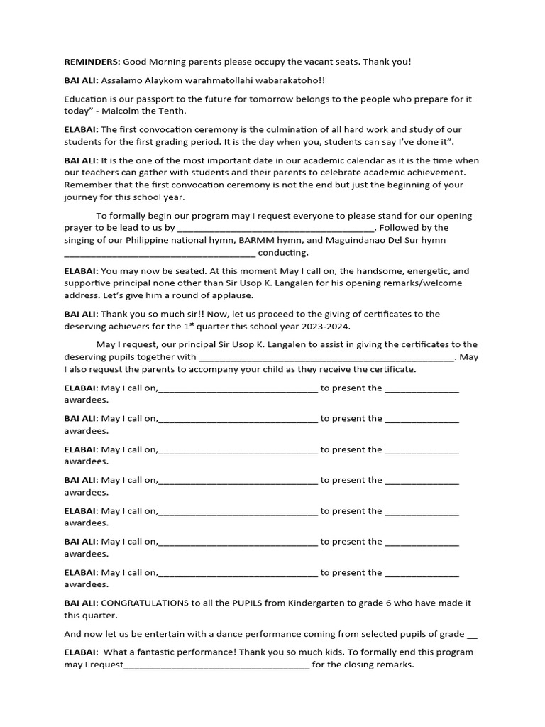 Recognition Script | PDF