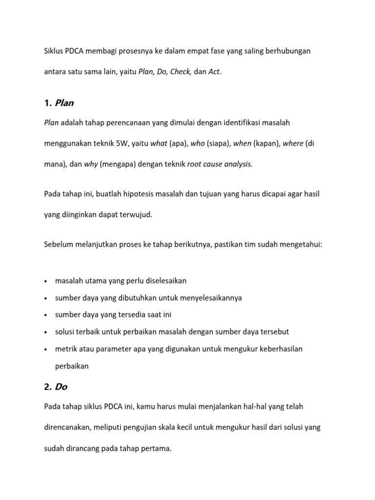 Siklus PDCA | PDF
