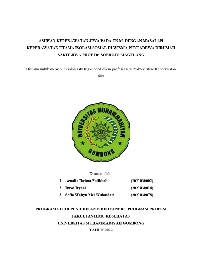 Askep Isos Presus RSJ Soerojo | PDF