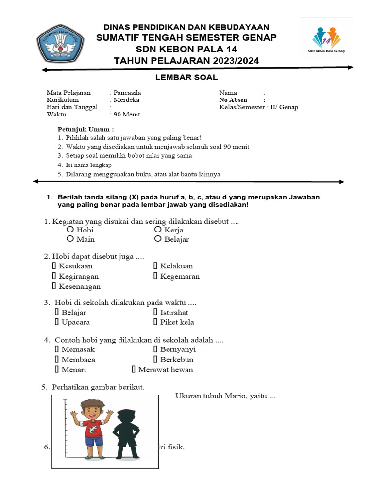 Pts Pancasila Kelas 2 Semester 2 Kumer | PDF